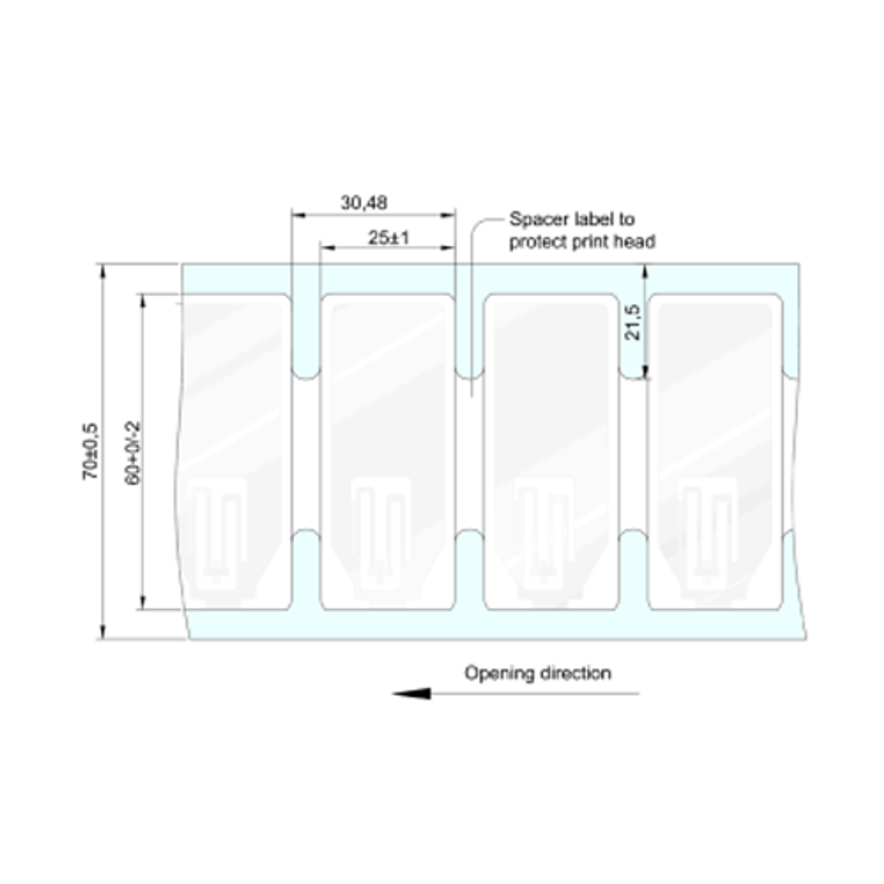 Zebra 10026768, RFID, Label, Synthetic, 2.3594x0.9844" - 60x25mm, TT ...